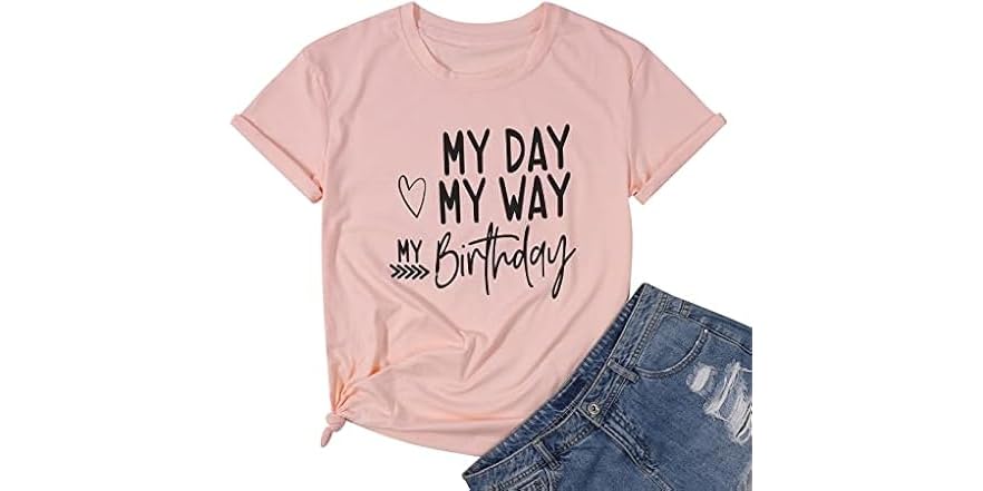 Women's Happy Birthday Graphic T-Shirt, Small