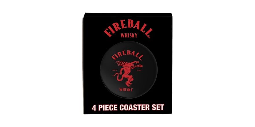 Fireball Stainless Steel Coasters 4-Pack