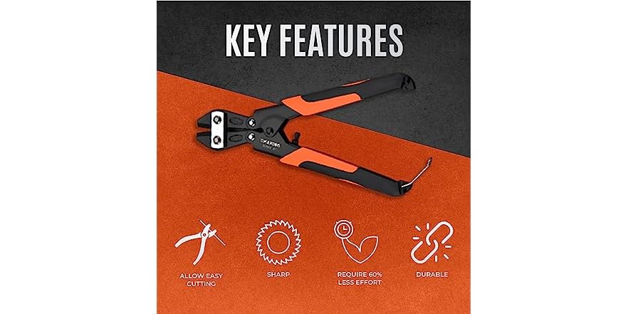 Wire Rope Bolt Cutter (8 inch Wire Cutter)