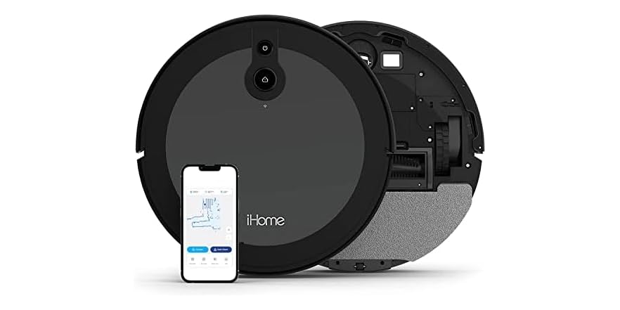 iHome AutoVac Luna Robot Vacuum & Vibrating Mop (S&D)