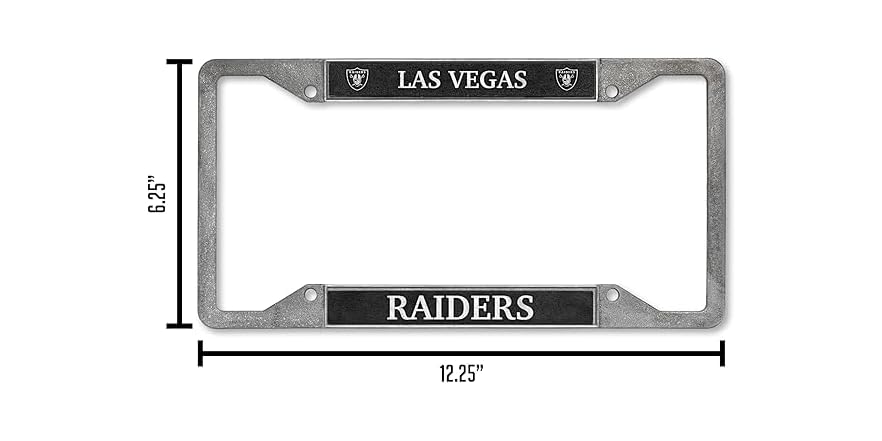 NFL Raiders License Plate Frame 12" x 6"