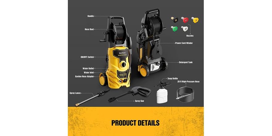 Upgraded WestForce 3350 PSI Electric Pressure Washer