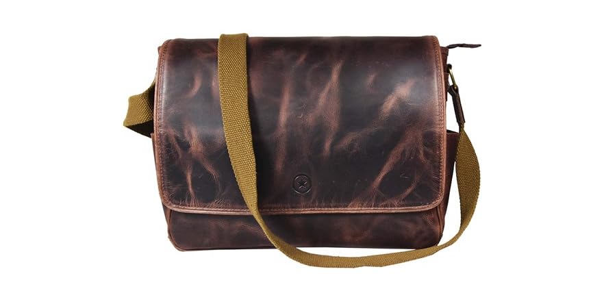 Aaron Leather 16" Crossbody Bag Leather Messenger Bag