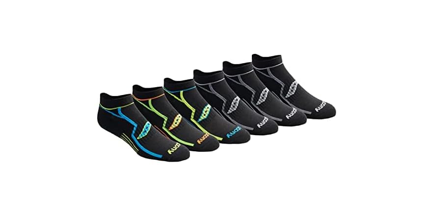 Saucony Performance Socks 6-Pack Black