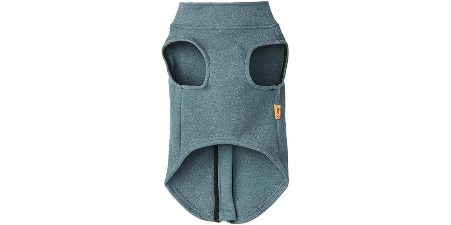 Gooby Zip Up Microfiber Fleece Dog Sweater Turquoise, L