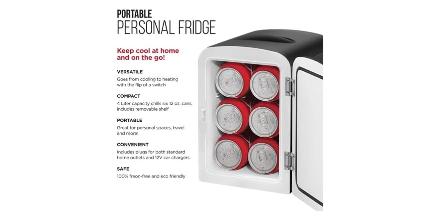 Chefman Mini Portable Compact Personal Fridge