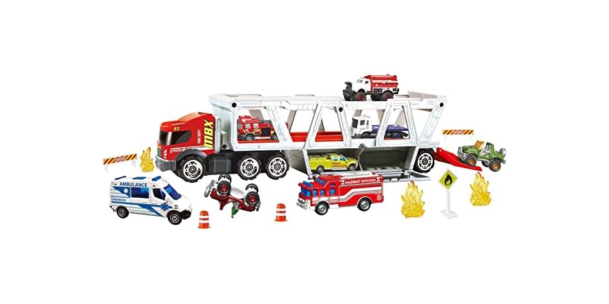 Matchbox Fire Rescue Hauler Playset