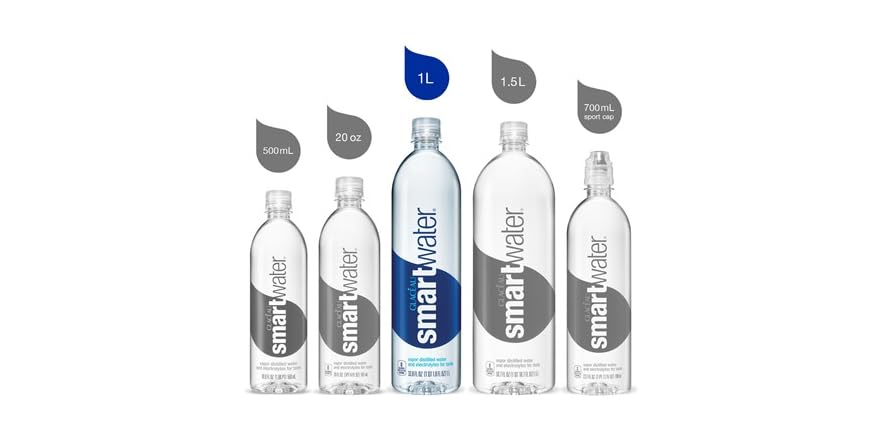 smartwater Vapor Distilled Water Bottle 1L - 6pK
