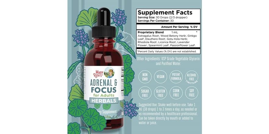 MaryRuth Adult Adrenal & Focus Drops