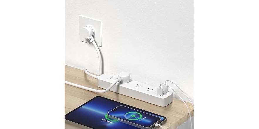 AmazonBasics 5FT 3 Outlet 3 USB Port Power Strip Extension Cord