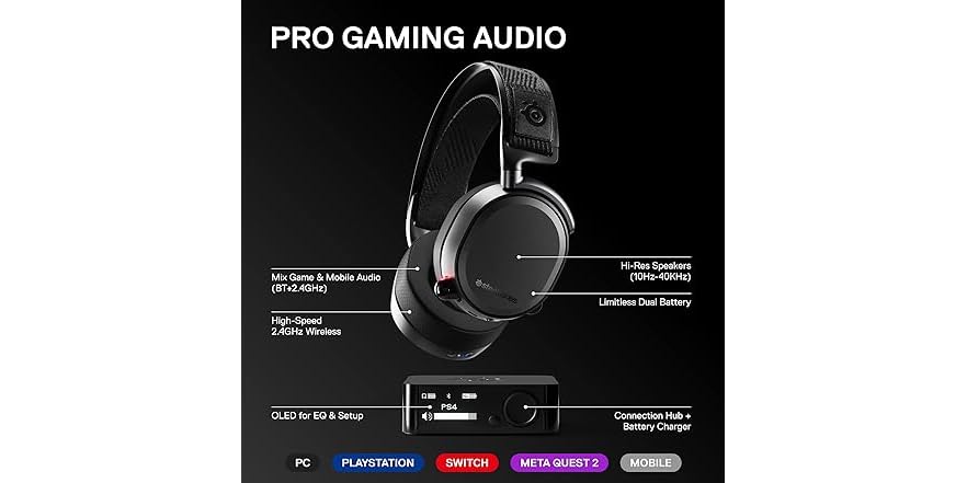 (NEW) SteelSeries Arctis Pro Wireless Gaming Headset (Open Box)