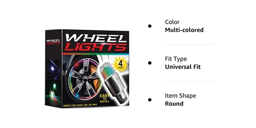 Colorful LED Wheel Lights 4pk