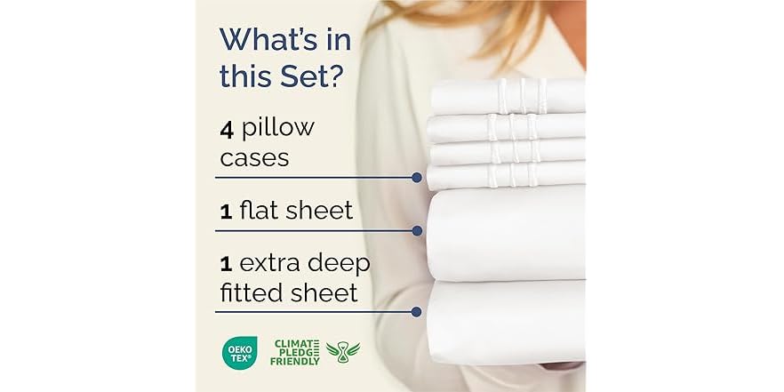 CGK 6 Piece Extra Deep Sheet Set