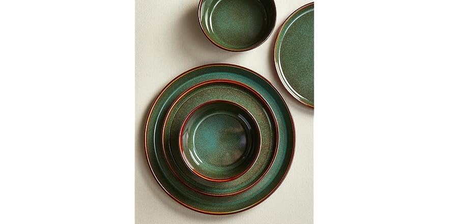 Pokini Plates and Bowls, 12 Pieces