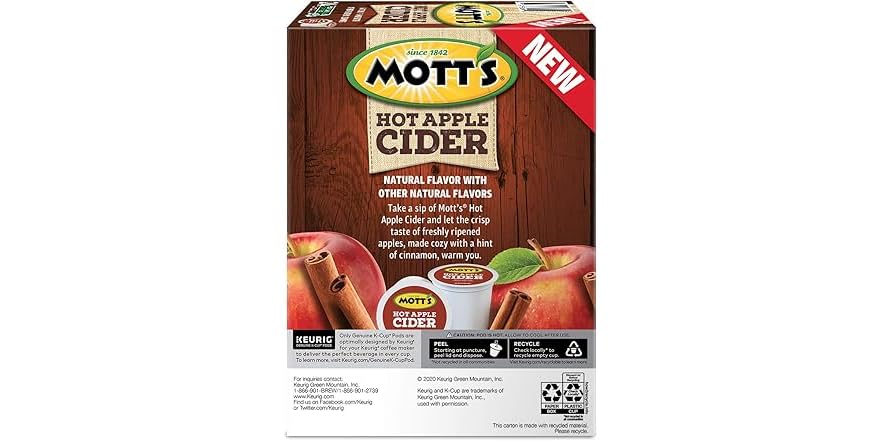 Keurig Mott's Hot Apple Cider, 24 K-Cups