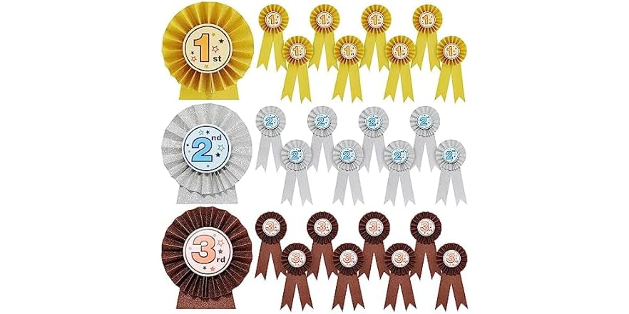 24-Pack 1st,2nd,3rd Place Award Ribbons