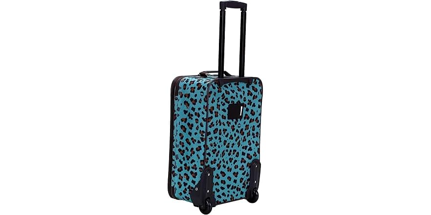 Rockland Jungle Softside Upright Blue Leopard, 4-Piece Set