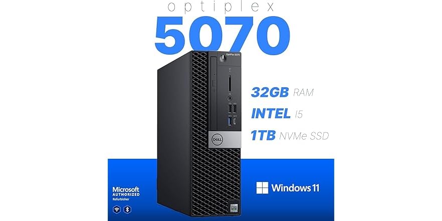 Dell Workstation 5070 PC Computer, Intel i5-9500 (Open Box)