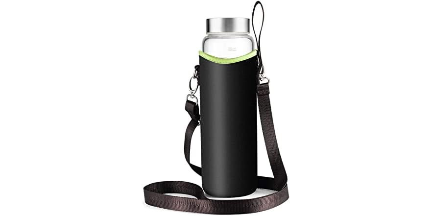 Glass Water Bottle & Protection Sleeve
