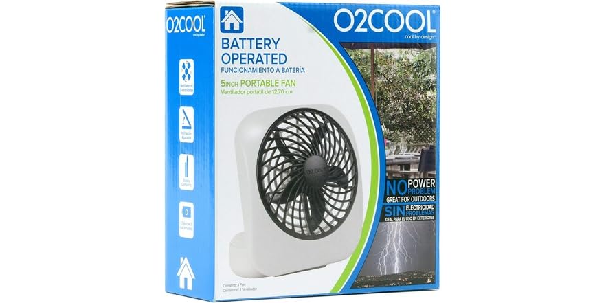 3PK O2COOL 5-Inch Portable Fan