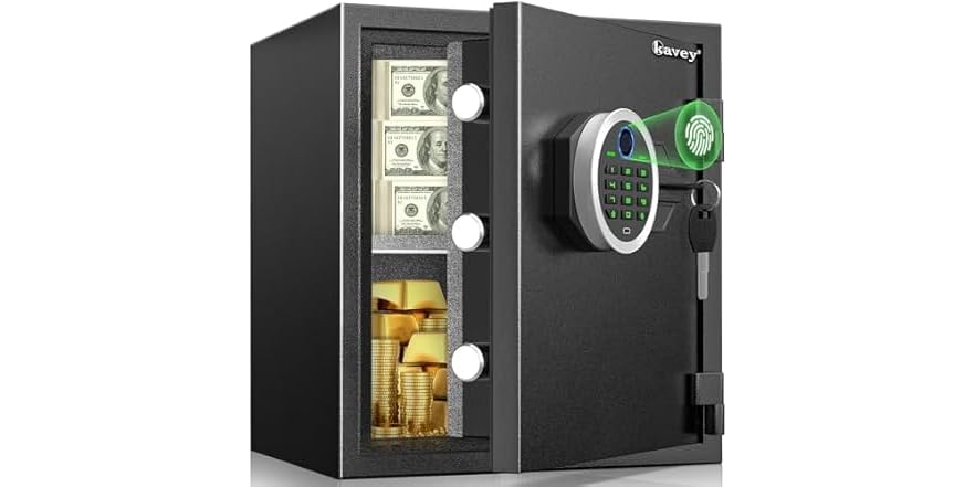 Kavey Biometric Safe Box, 1.8 Cu Ft