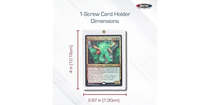 BCW 1 Screw Card Holder - 20 PT. - 1ct