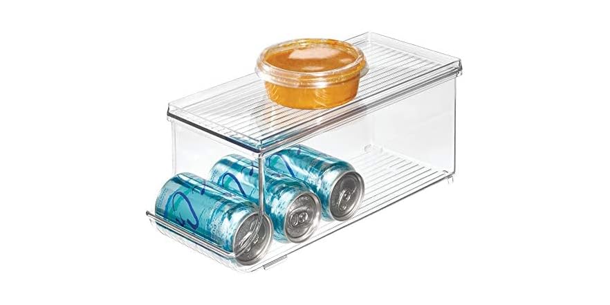 iDesign Beverage Fridge Organizer w/ Lid