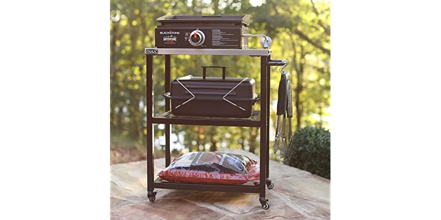 Three-Shelf Rolling Outdoor Dining Cart Table