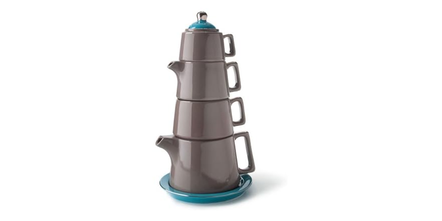 Tea Tower for 1 - Brown/Teal