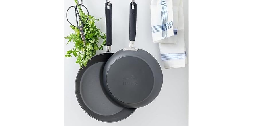 GreenPan Levels Stackable Hard Anodized Frying Pan Set