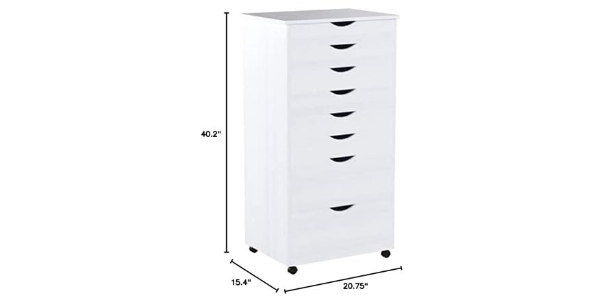 6+2 Narrow or Extra Wide White Roll Cart