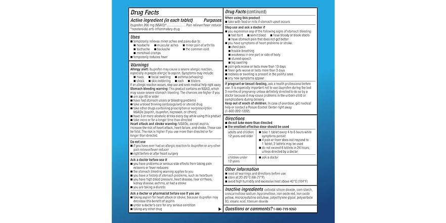 Amazon Basic Care Ibuprofen Tablets 200 mg