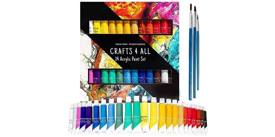 Crafts 4 All Acrylic Paint Set 24 Piece (2 Pack)