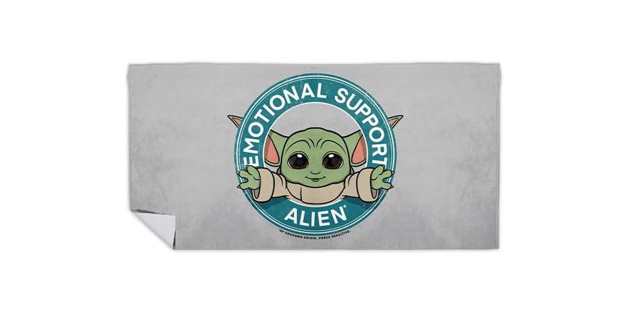 Emotional Support Alien Beach Towel