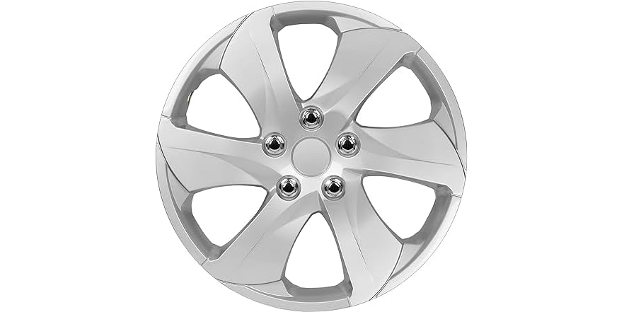 BDK (4-Pack) Premium Classic Silver Hubcaps 16"