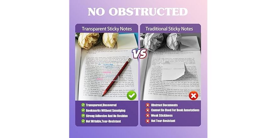 Transparent Sticky Notes - 3x3 Inch