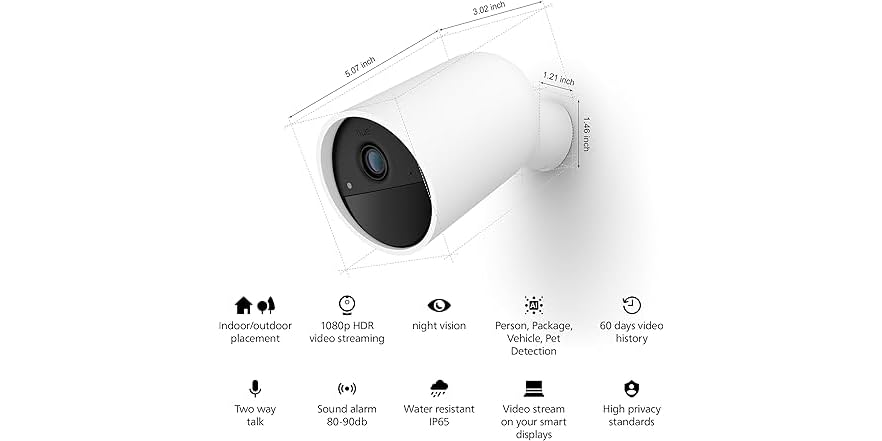 Philips Hue Secure Smart Home Security Camera, 2 Pack