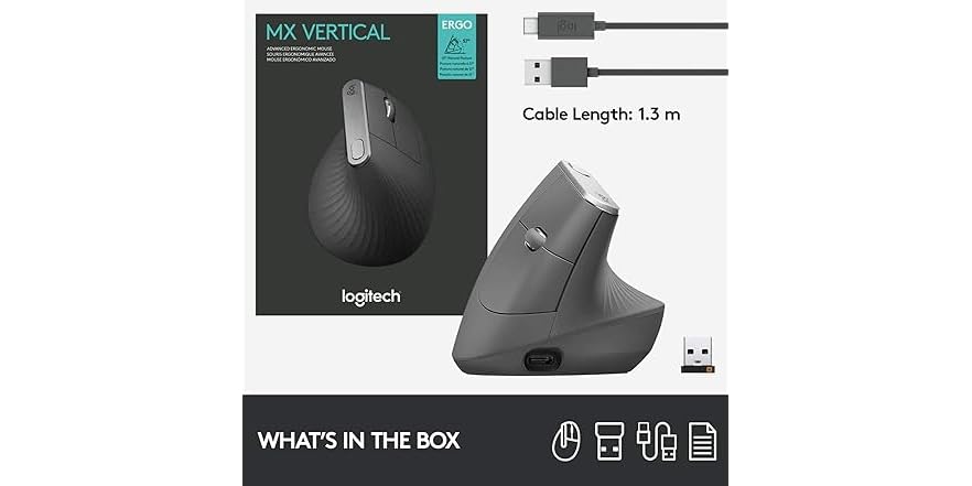 Logitech MX Vertical Wireless Mouse (Open Box)