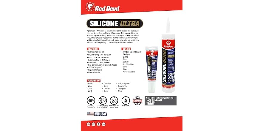 Red Devil StormGuard 920 100% RTV Silicone Sealant