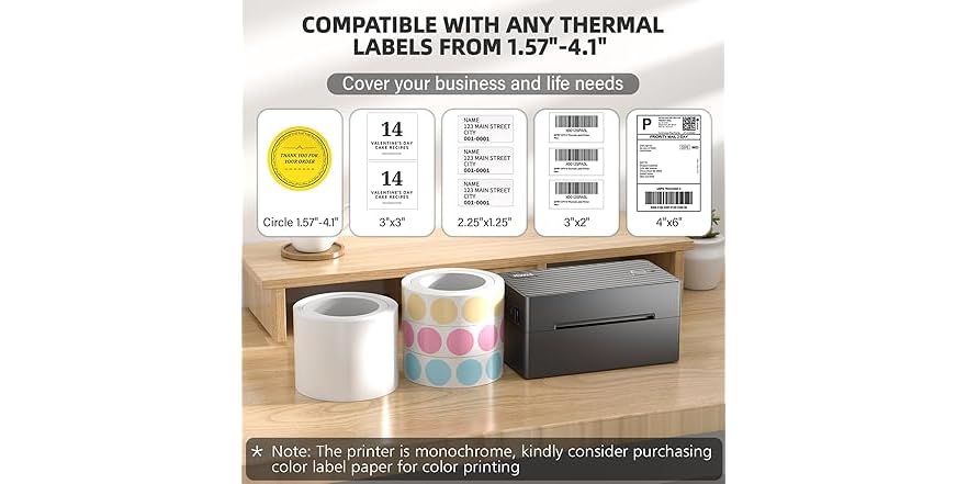 PEDOOLO 4x6 Bluetooth Thermal Label Printer