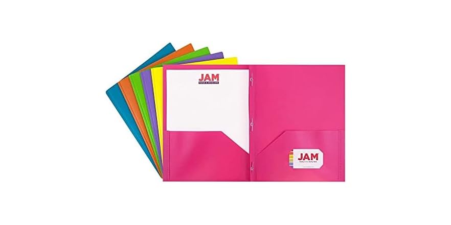 (6 Pack) JAM PAPER Plastic Color POP Folders