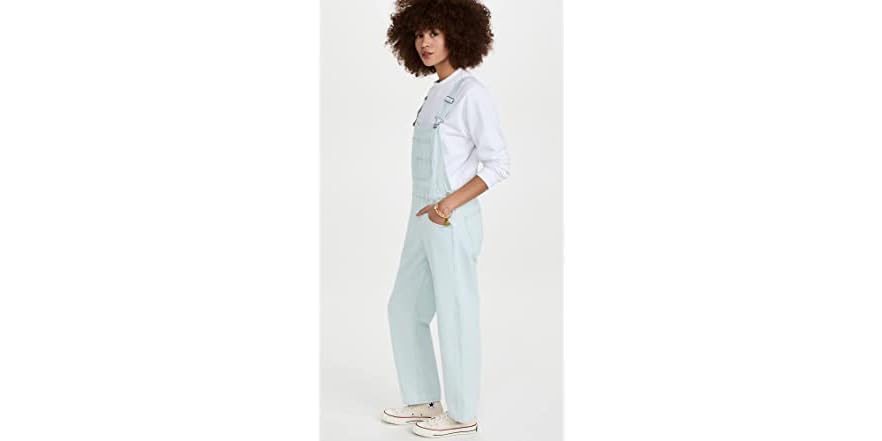 Ziggy Denim Overalls, Bleach Bloom, Blue, M
