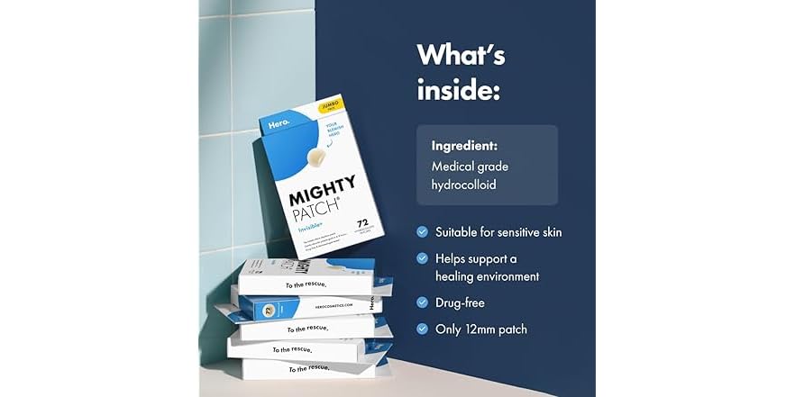 3PK Mighty Patch™ Invisible+ Pimple Patch (72 Count)