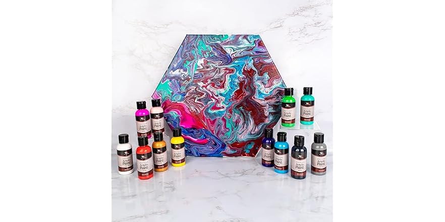 Ready To Pour Acrylic Pouring Paint Set, 12pc