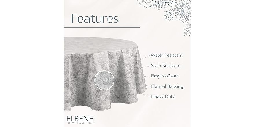 Elrene Home Fashions Vinyl Tablecloth