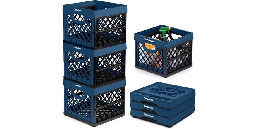 CleverMade Collapsible Milk Crate, 3PK - 25L