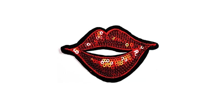 Red Lips Embroidered Patch