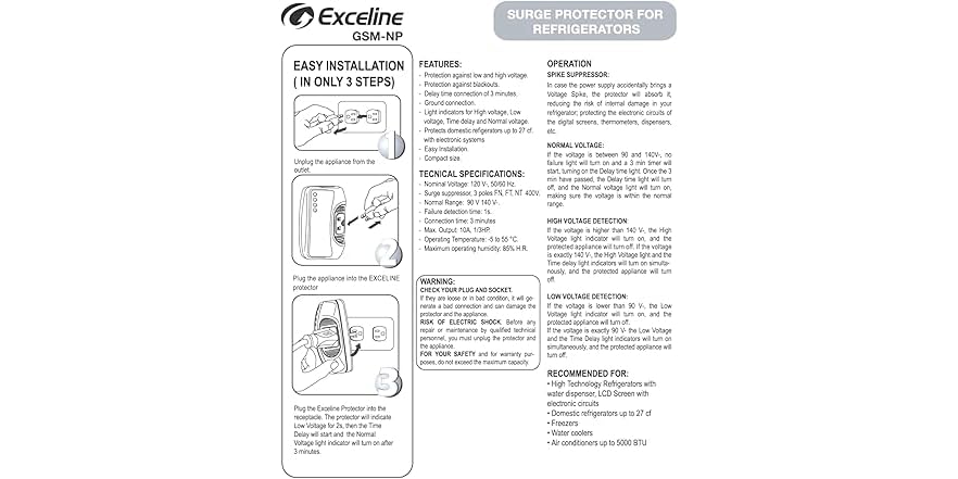 Exceline Voltage & Electronic Surge Protector