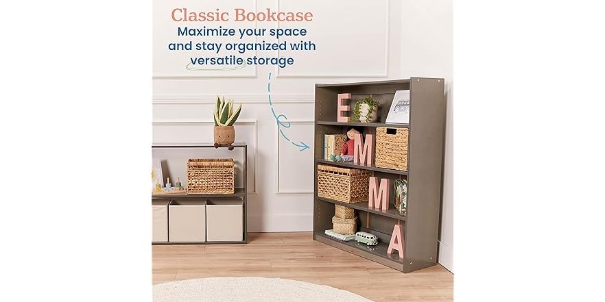Ecr4kids Classic Bookcase 48in Adjustable Shelves