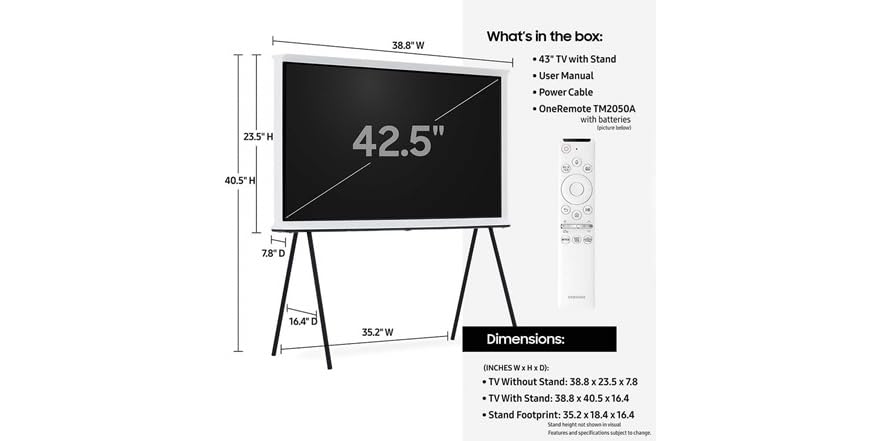 Samsung 43" THE SERIF DESIGN 4K TV